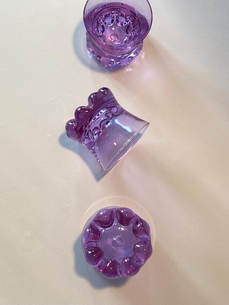 Vintage 70s Set of Three Lilac Glass Liqueur Glasses - Etsy