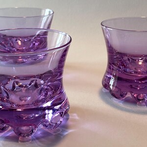 Vintage 70s Set of Three Lilac Glass Liqueur Glasses - Etsy