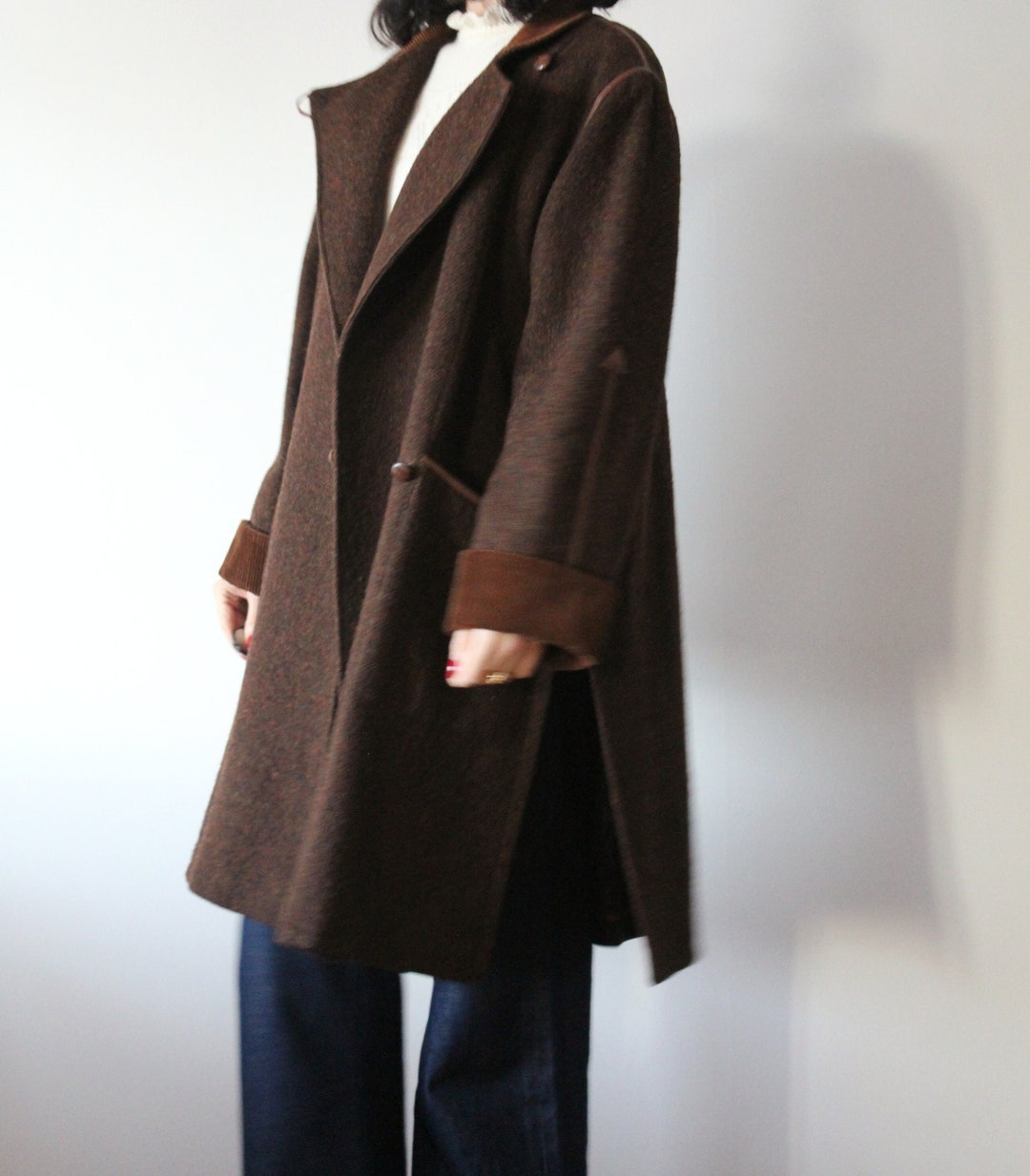 Vintage Complice by Versace Chocolate Wool Coat - Etsy