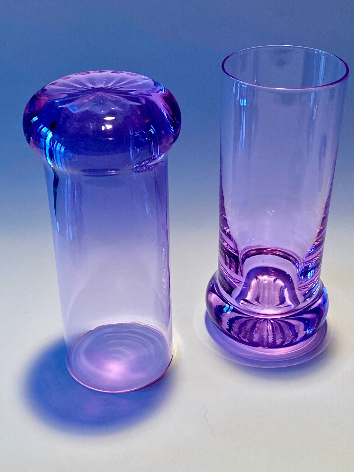 Vintage 70s Set of Six Lilac Glass Liqueur Glasses - Etsy