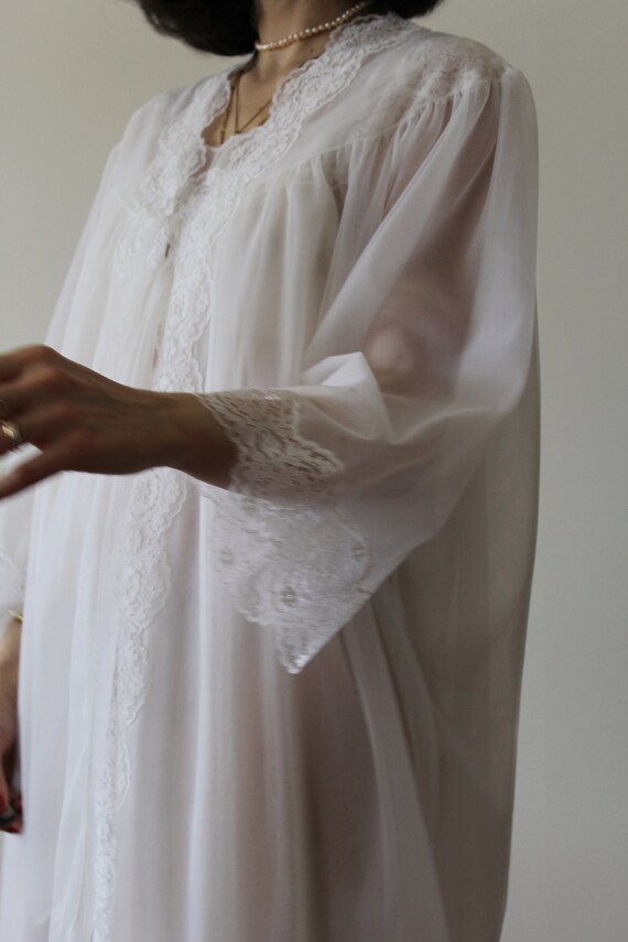 Vintage 60s white tulle and lace night set - Gem