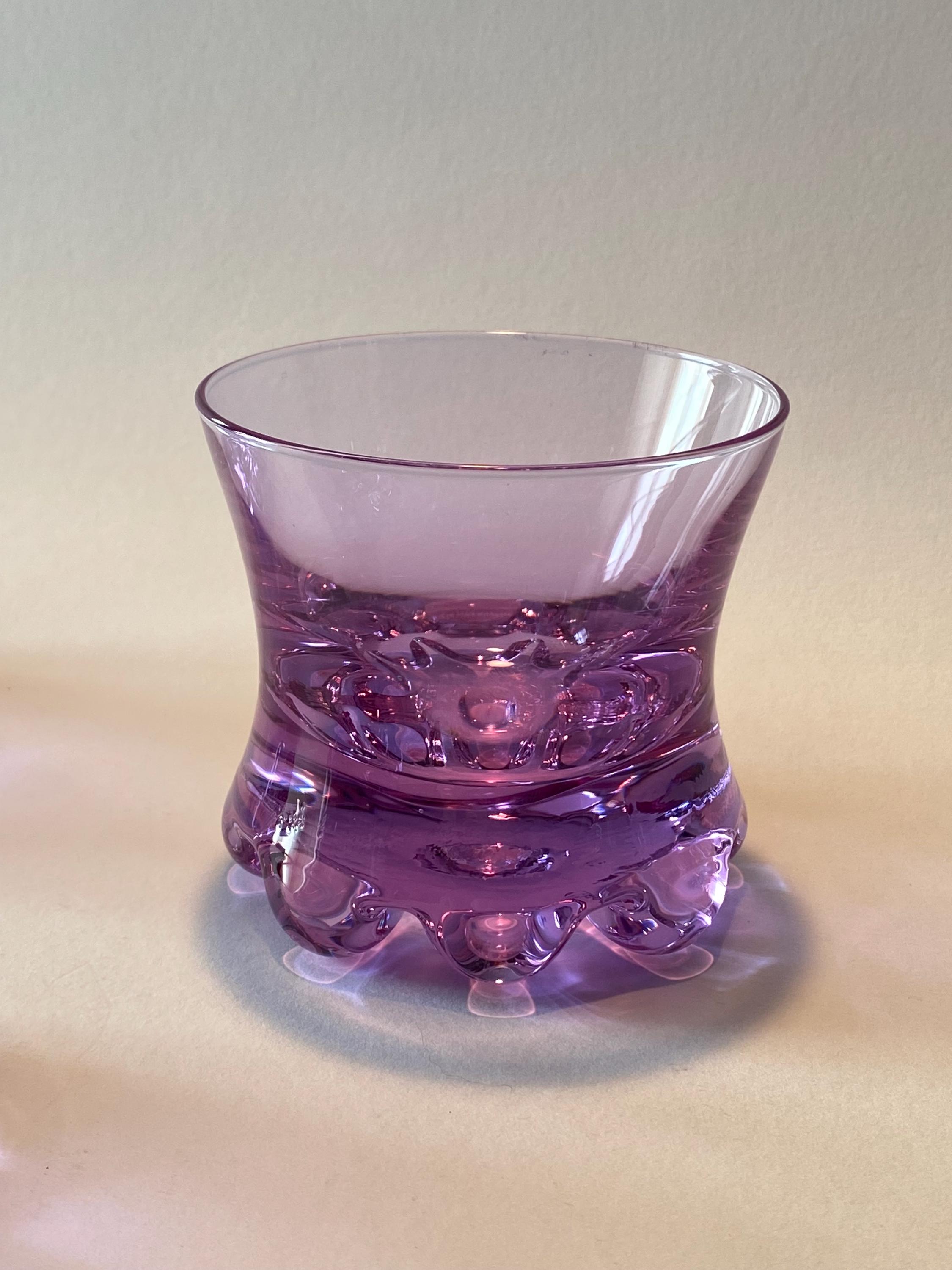 Vintage 70s Set of Three Lilac Glass Liqueur Glasses - Etsy
