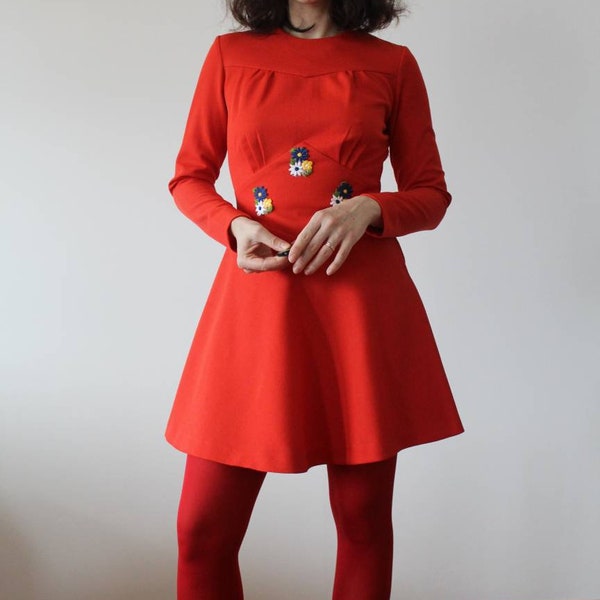 70s Red Dress - Etsy