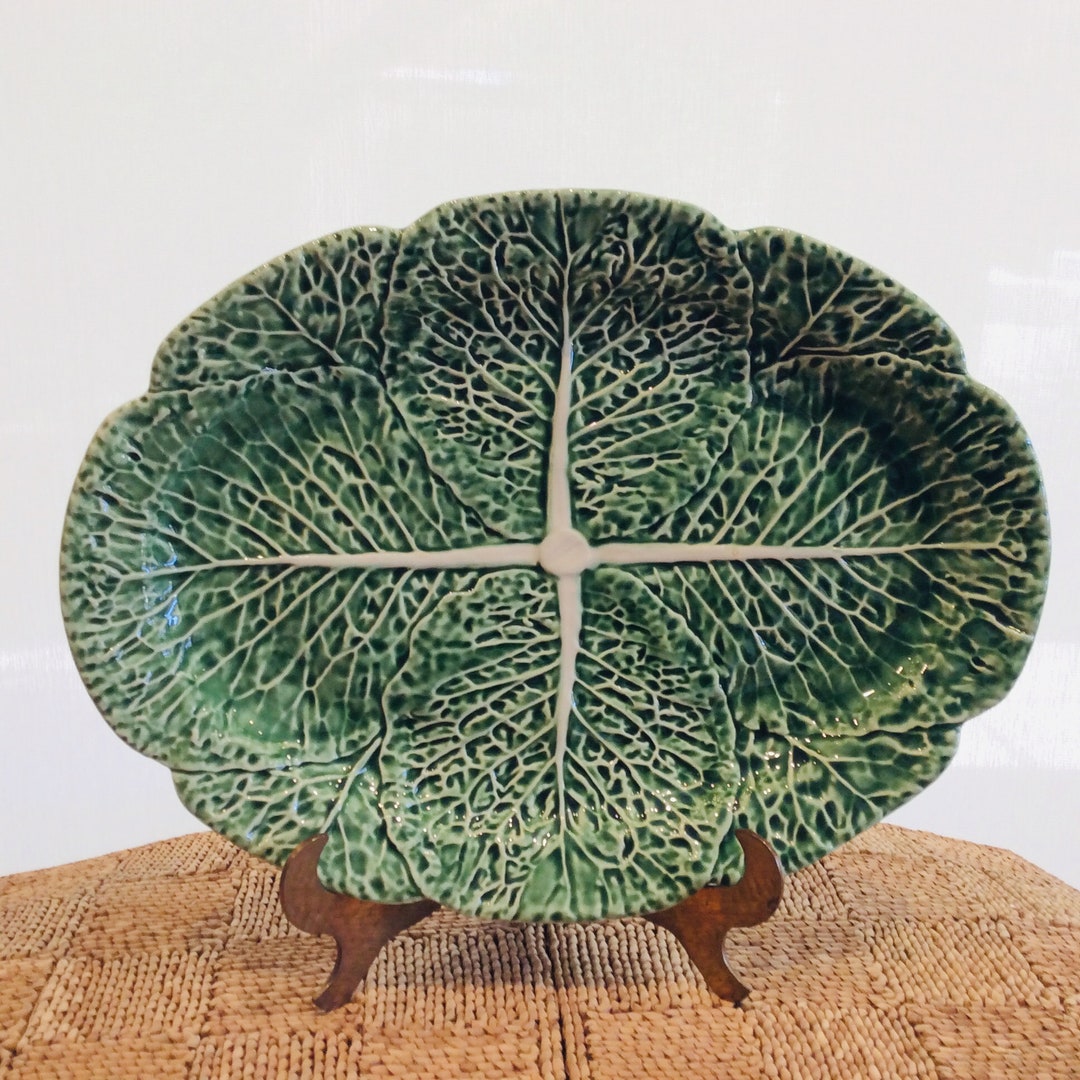 Bordallo Cabbage Leaf Serving Platter, 17" X 12 1/2", Made in Portugal ...
