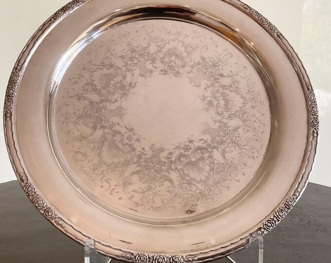 Silverplate 11" Round Tray #6070 Camille, by International Silver ...