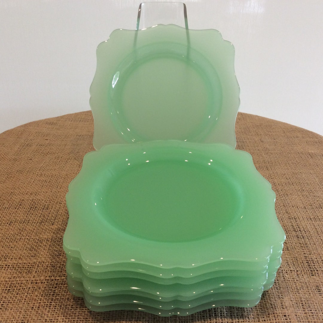 Fenton Salad Plates, Set of 8, Elizabeth Jade Green, 7 1/4" X 7 1/4" - Etsy