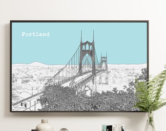 Portland Bridge Print - Etsy