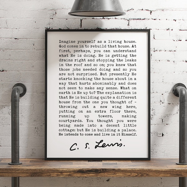 Imagine Yourself as a Living House Quote Cs Lewis - Etsy New Zealand