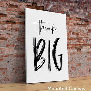 Think Big Typography Print, Nursery Wall Art, Office Art, Entrepreneur ...