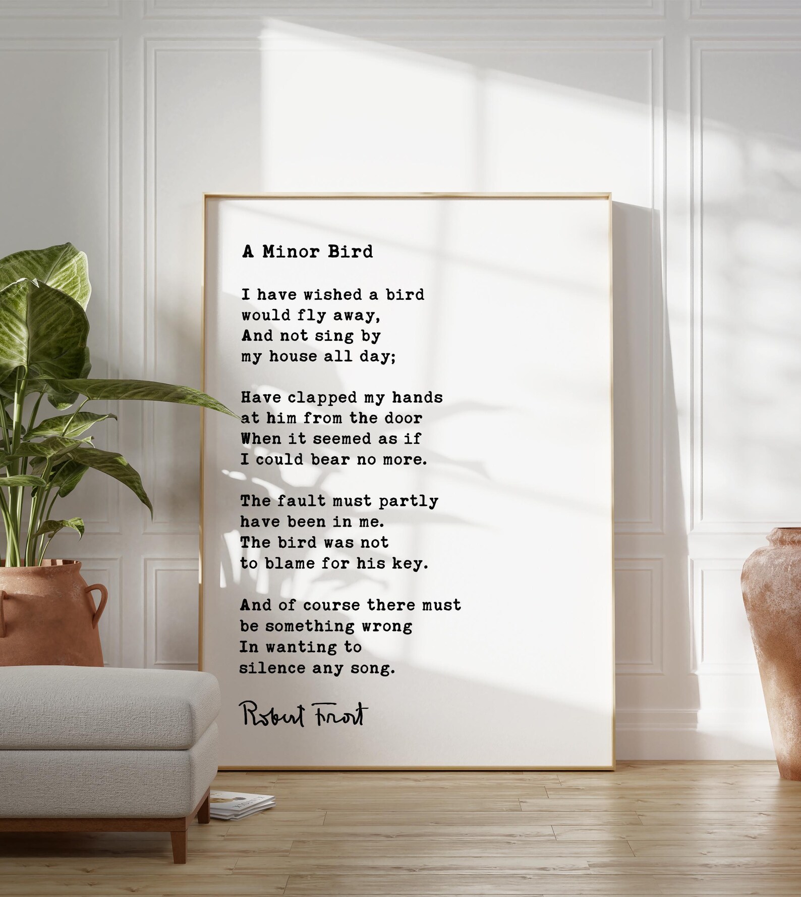 A Minor Bird Poem by Robert Frost Typography Art Print, 1926 - Etsy