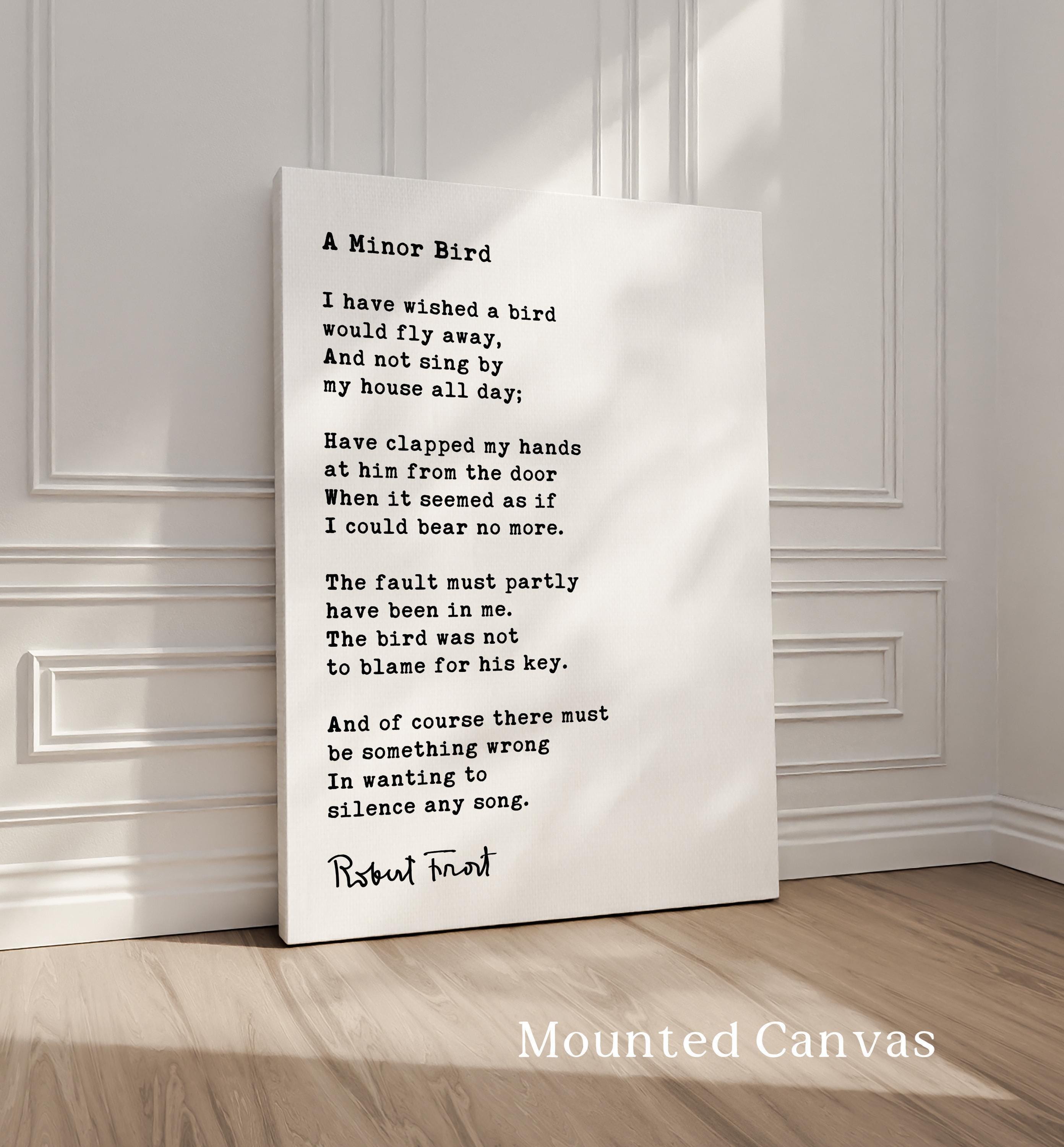 A Minor Bird Poem by Robert Frost Typography Art Print, 1926 - Etsy