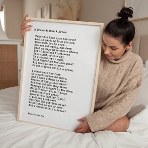 A Dream Within a Dream Edgar Allan Poe Poem Typography Art Print - Etsy