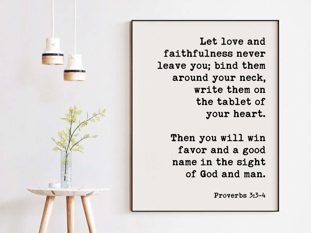 Let Love and Faithfulness Never Leave You Good Name in the Sight of God ...