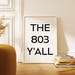 The 803 Y'all Minimalist Art Print • Columbia, South Carolina ...