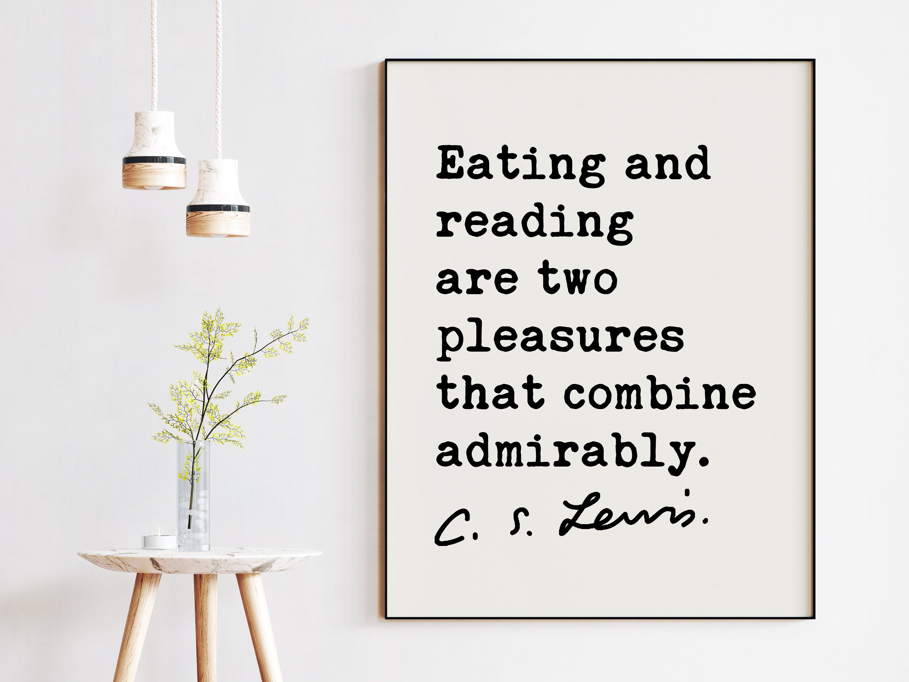 Eating and reading are two pleasures that combine admirably. | Etsy