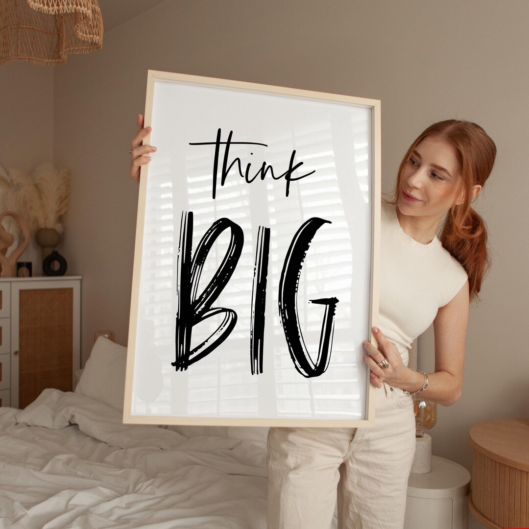 Think Big Printable Wall Art - Downloadable Nursery Wall Art, Office ...