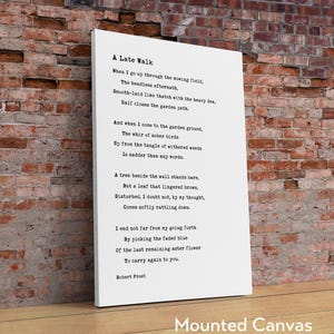 A Late Walk Poem by Robert Frost Typography Art Print - Etsy