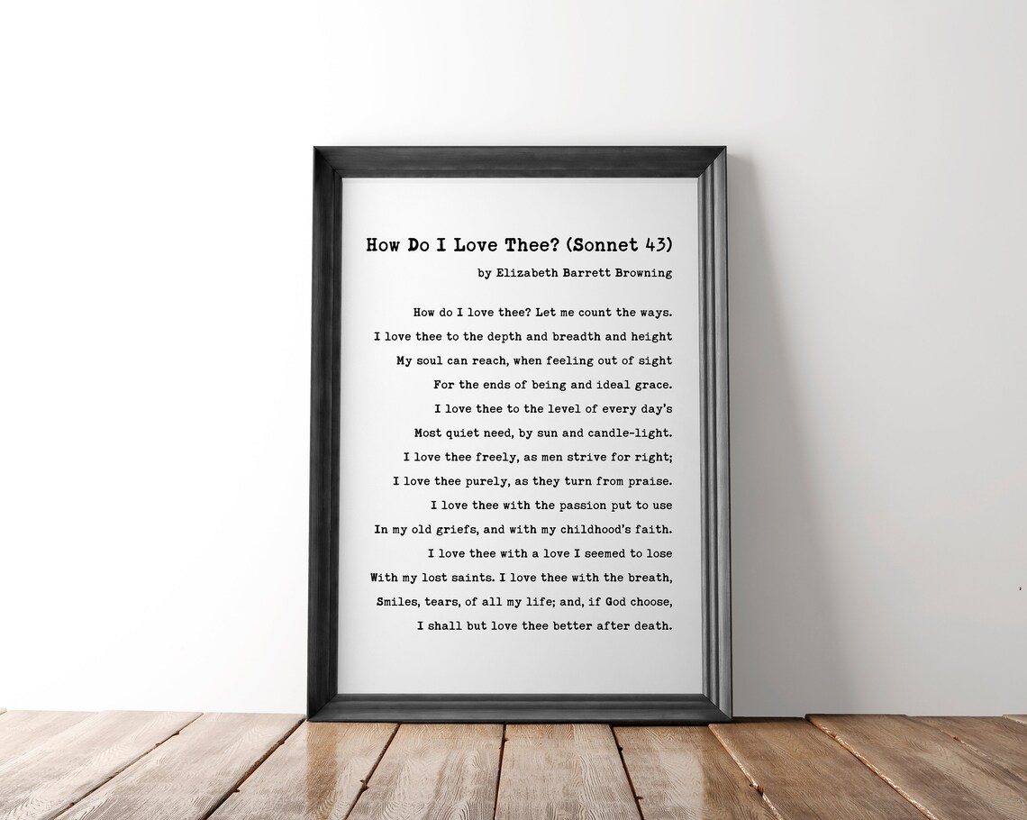 How Do I Love Thee Let Me Count the Ways Elizabeth Barrett | Etsy