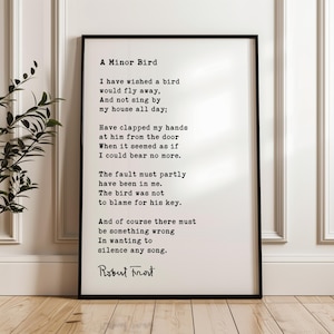 A Minor Bird Poem by Robert Frost Typography Art Print - Etsy