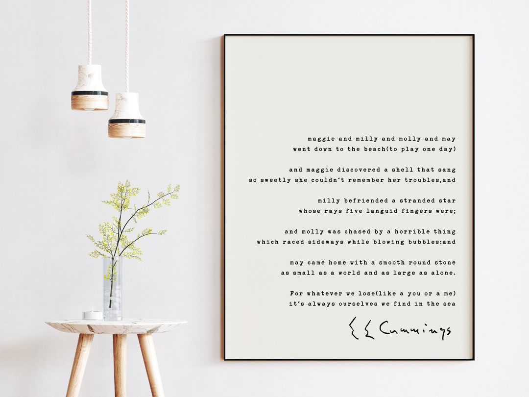 Maggie and Milly and Molly and May. E.e. Cummings Art Print Poetry Sea ...