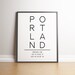 Portland Oregon Vertical Letters With GPS Coordinates - Etsy