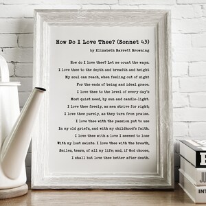 How Do I Love Thee Let Me Count the Ways Elizabeth Barrett | Etsy
