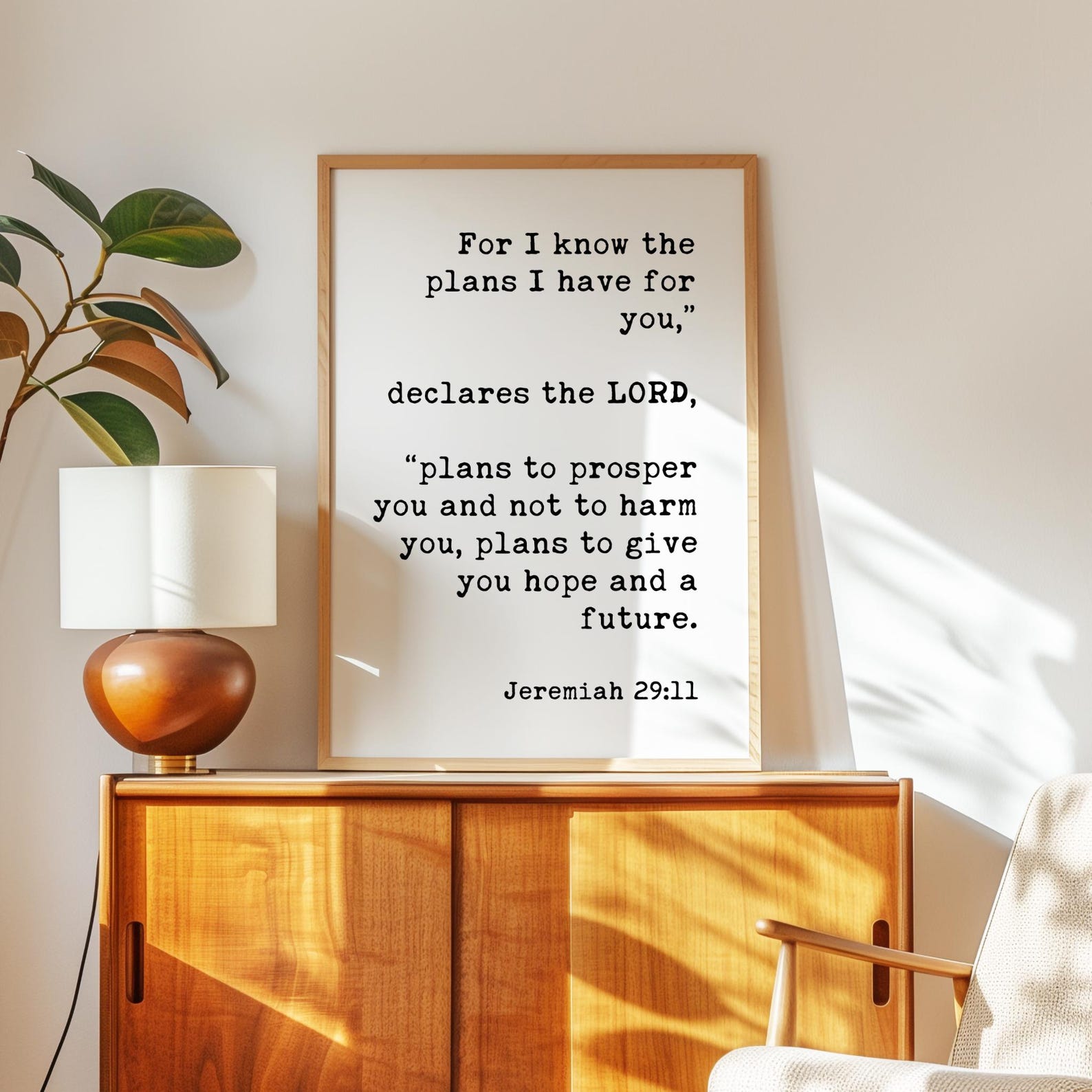 For I Know the Plans, Jeremiah 29:11, Typography Art Print - Etsy