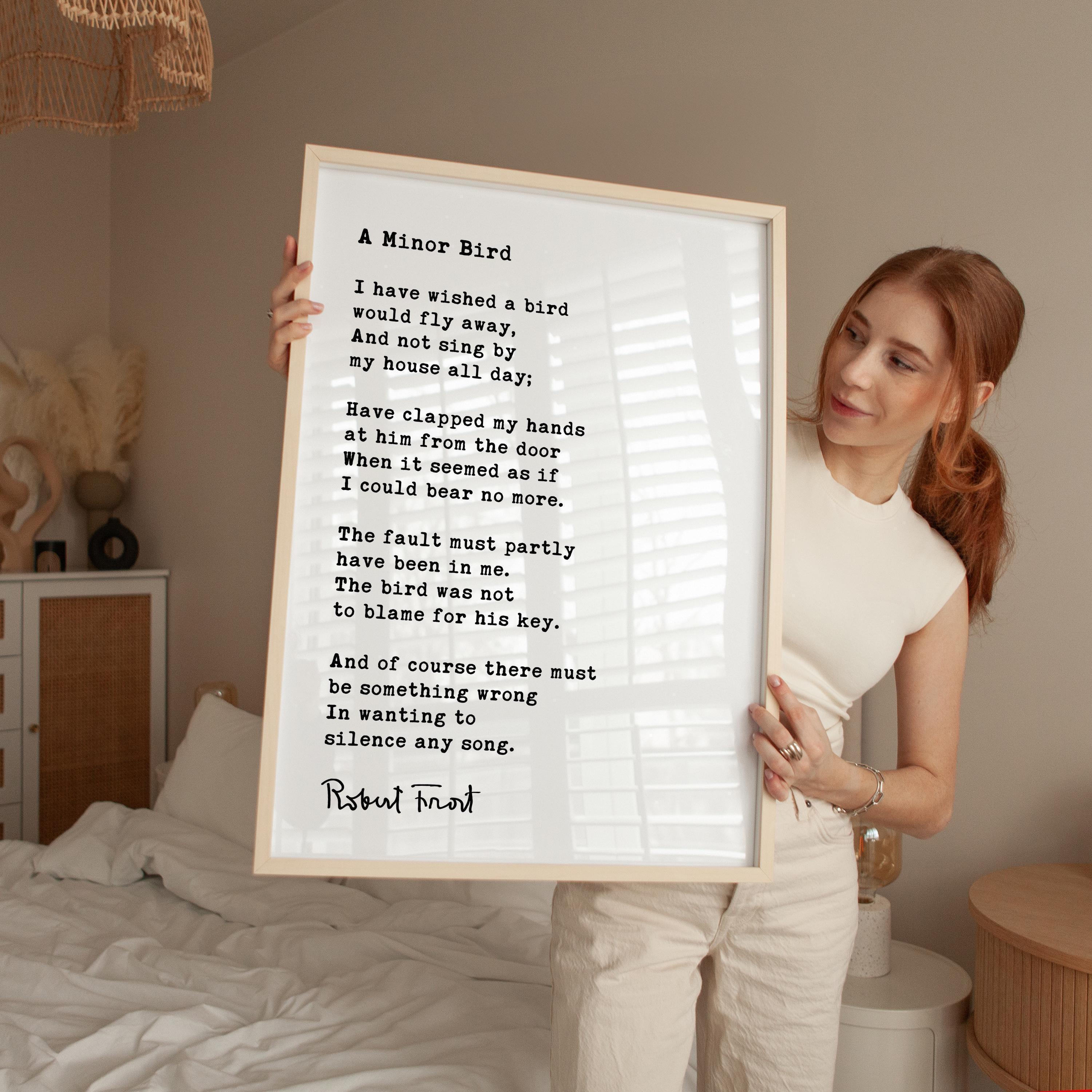 A Minor Bird Poem by Robert Frost Typography Art Print, 1926 - Etsy