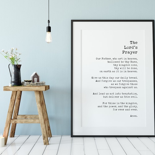The Lord's Prayer Bible Verse Wall Art Printable - Etsy