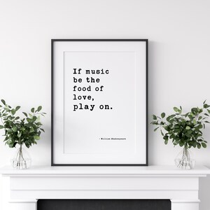 If Music Be the Food of Love Play on William Shakespeare - Etsy