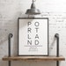 Portland Oregon Vertical Letters With GPS Coordinates Typography Art ...