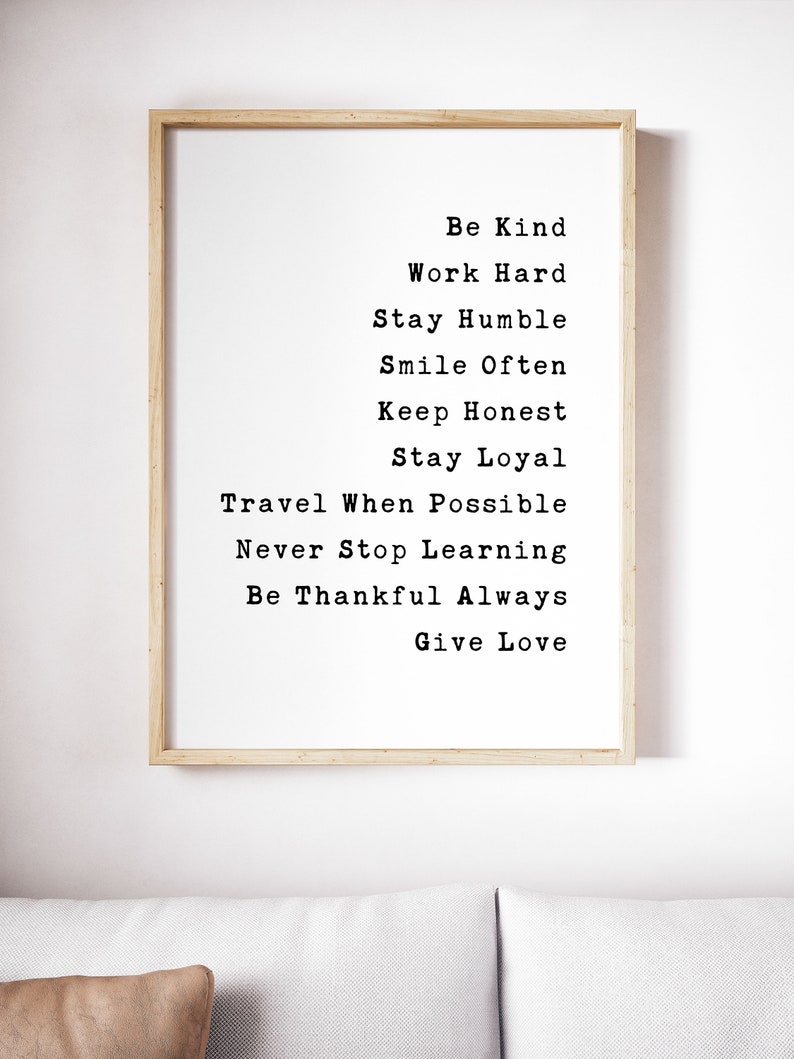 Be Kind Work Hard Stay Humble Smile Often Be Honest Travel - Etsy