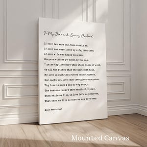 To My Dear and Loving Husband Poem by Anne Bradstreet Typography Art ...