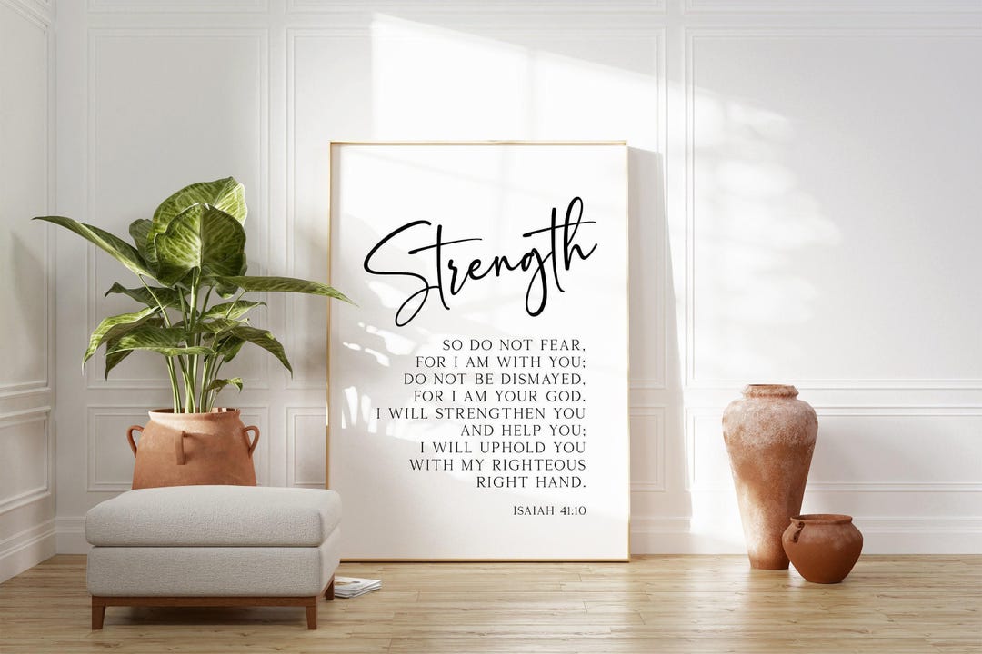 Isaiah 41:10 Typography Art Print, Inspirational Bible Verse - Home ...