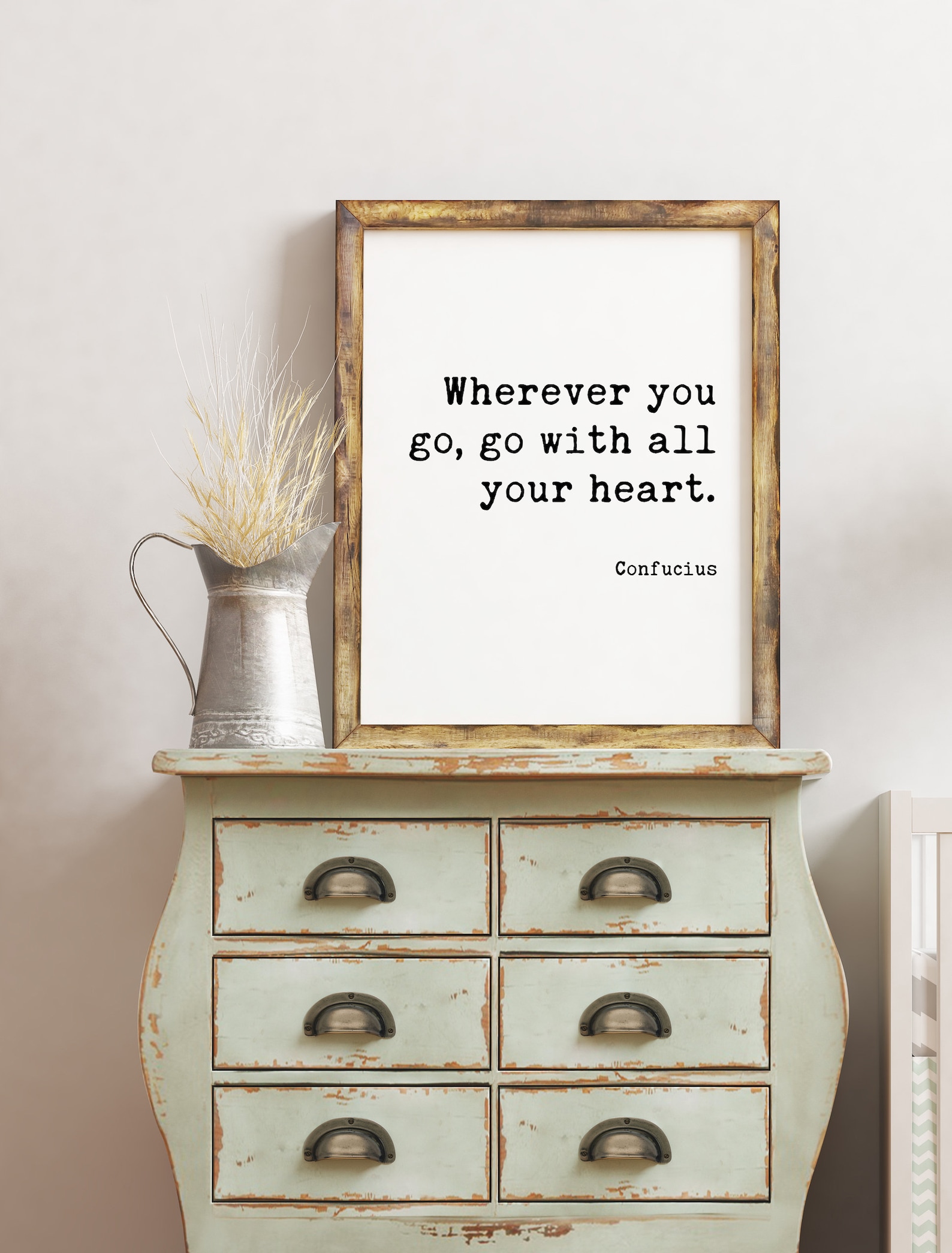 Confucius Quote Wherever You Go Go With All Your Heart. Art - Etsy