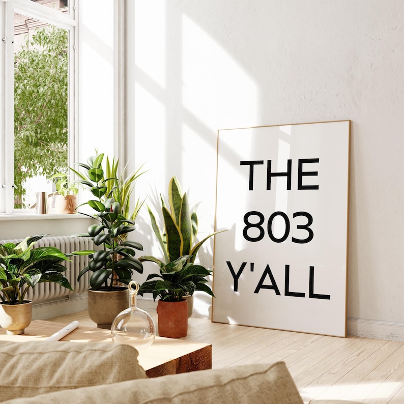 The 803 Y'all Minimalist Art Print • Columbia, South Carolina ...