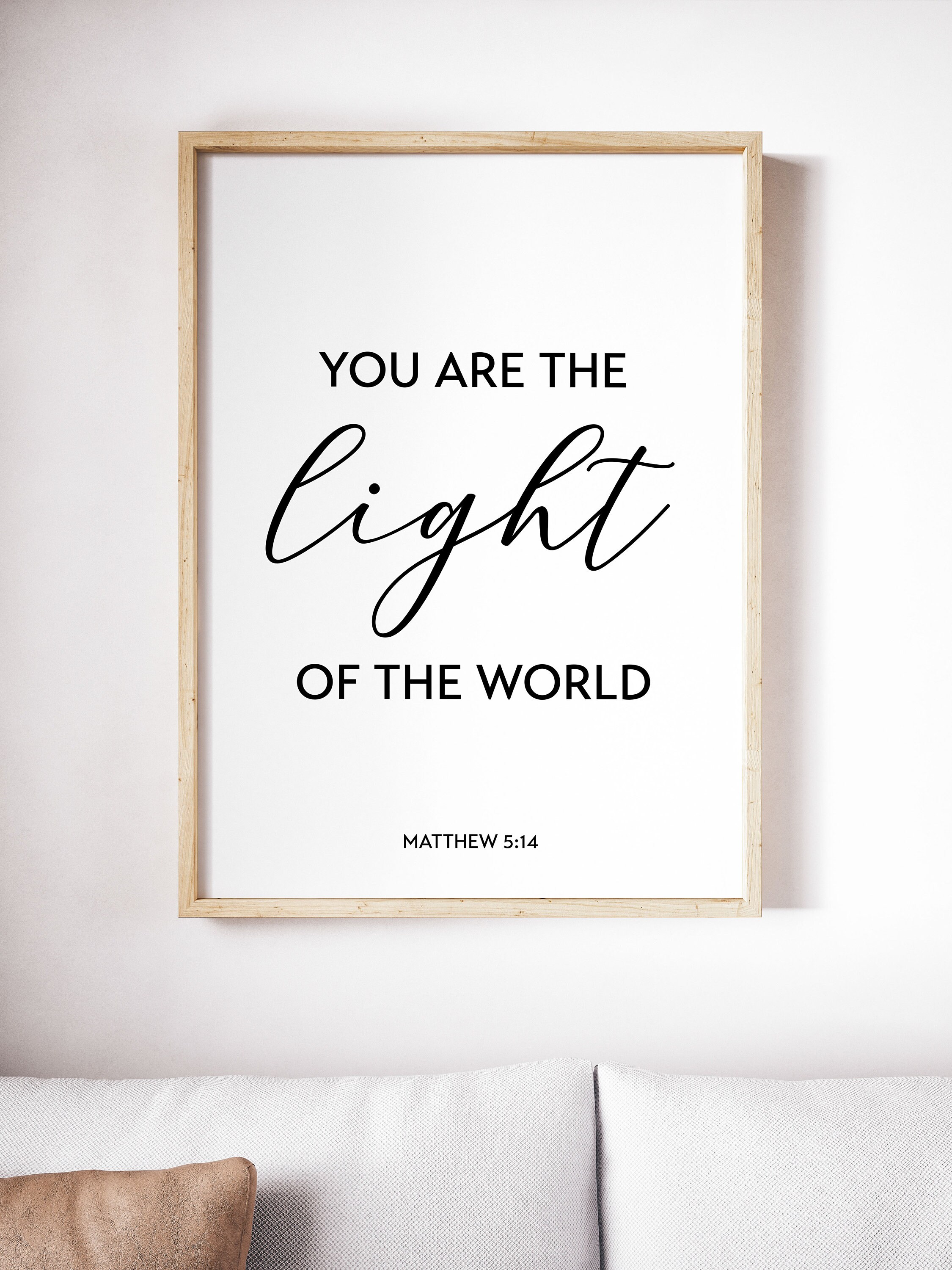 You Are the Light of the World Matthew 5:14 Typography - Etsy