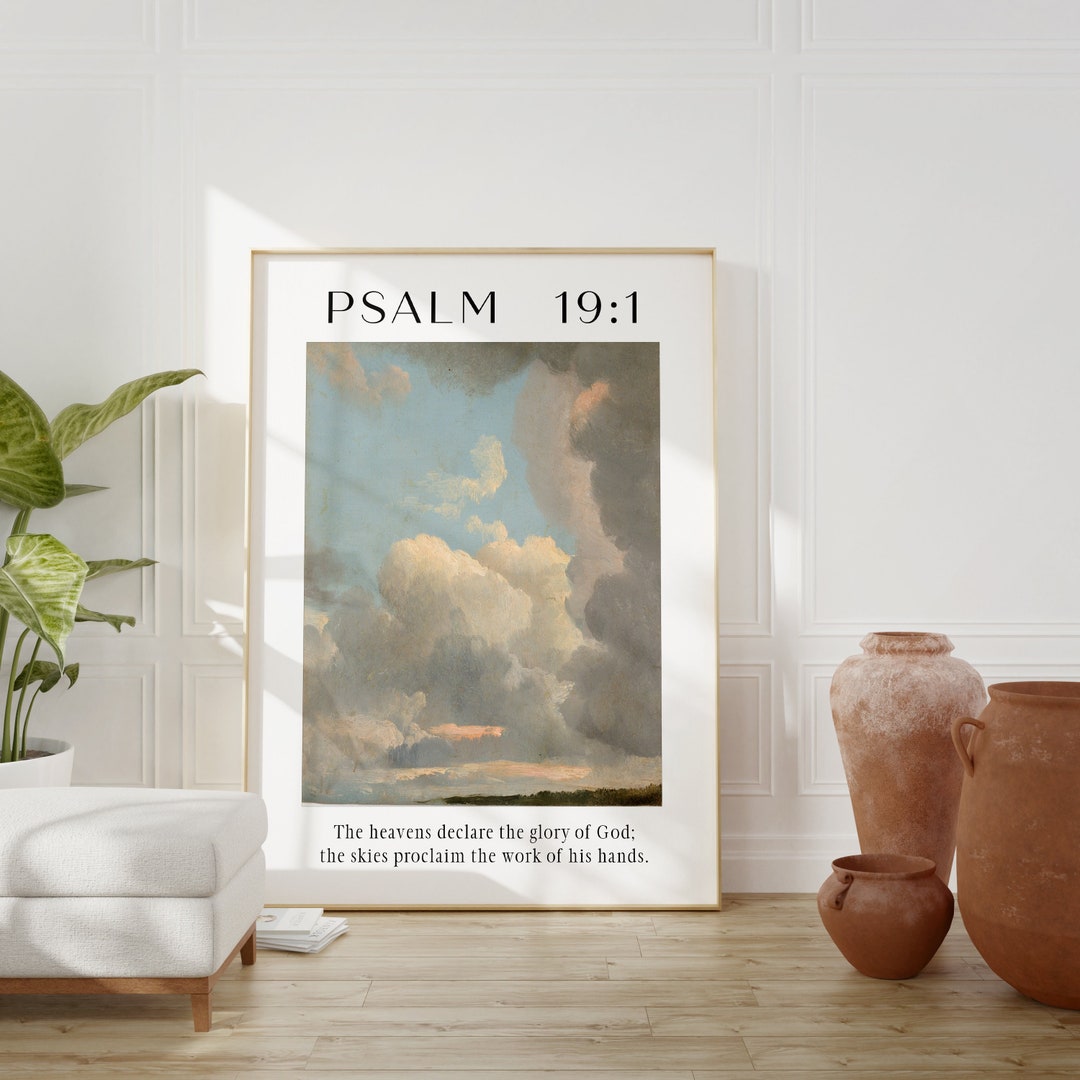 Psalm 19:1 the Heavens Declare the Glory of God. Typography Art Print ...