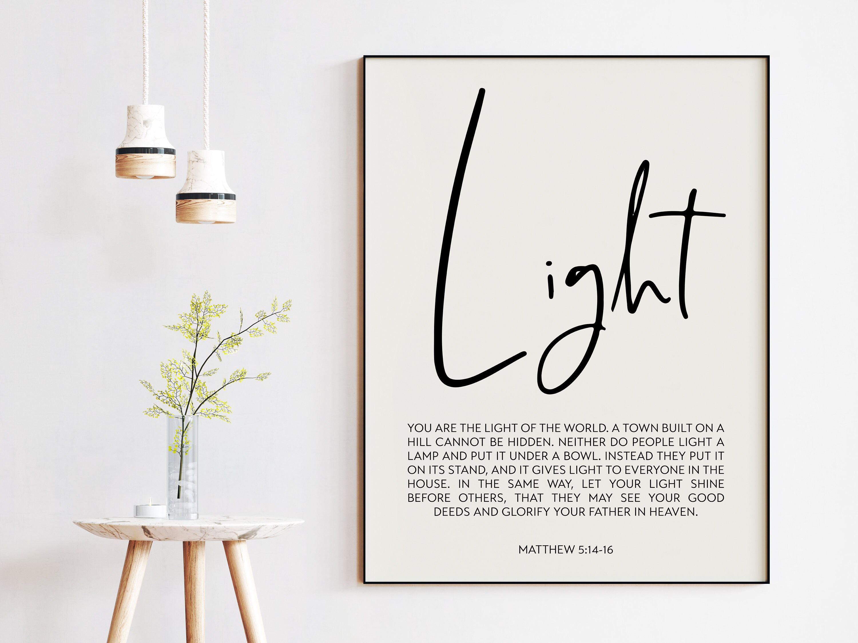 Matthew 5:14-16 You Are the Light of the World. Art Print - Etsy