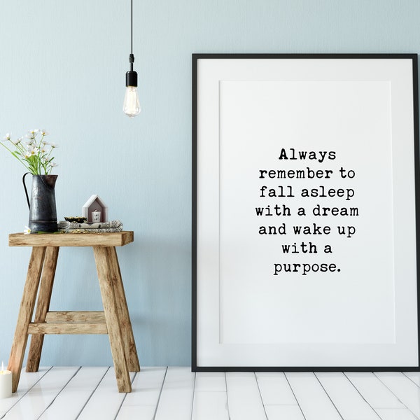 Always Remember to Fall Asleep With a Dream and Wake up With a Purpose ...