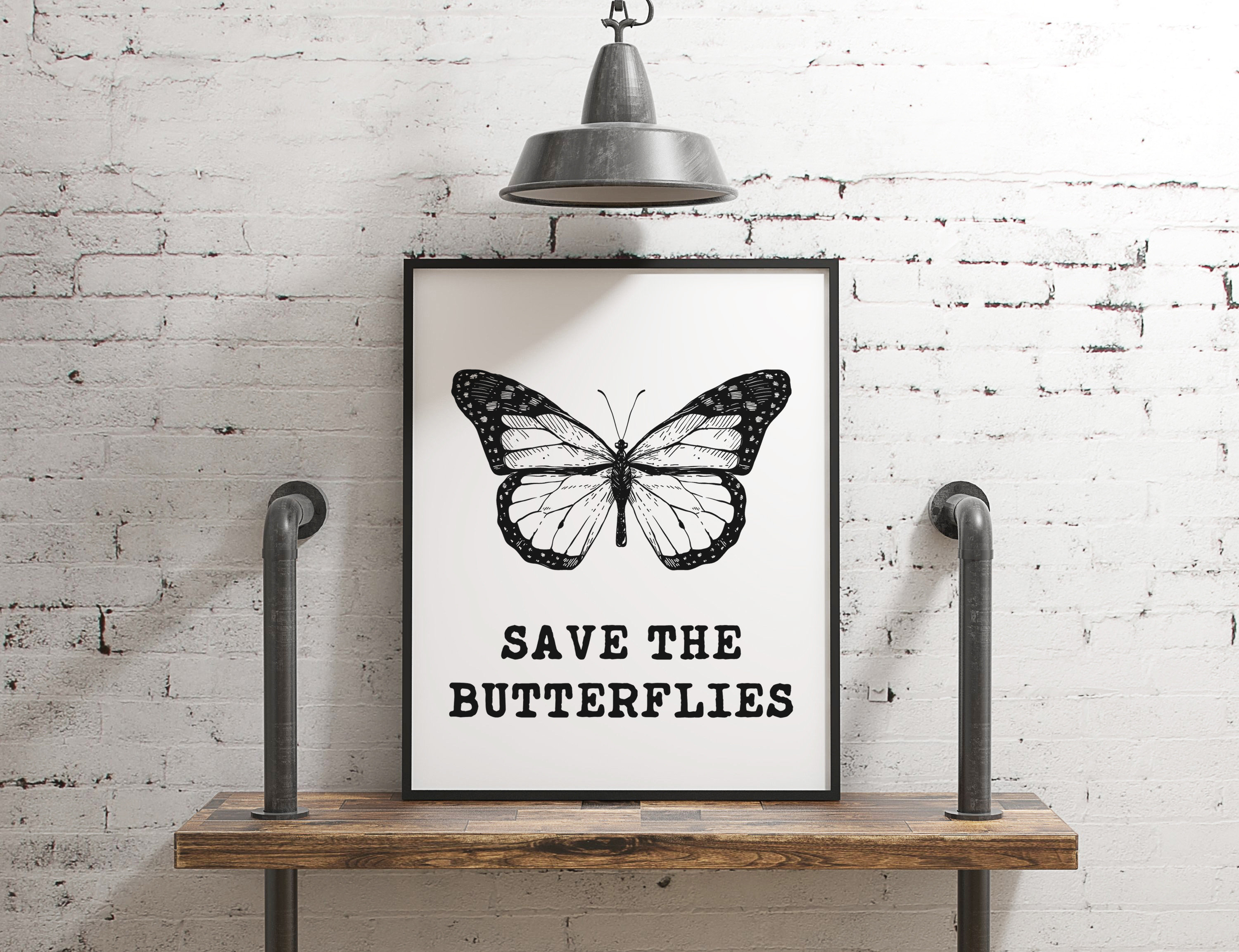 Save the Butterflies Printable Wall Art, Downloadable Typography Print ...