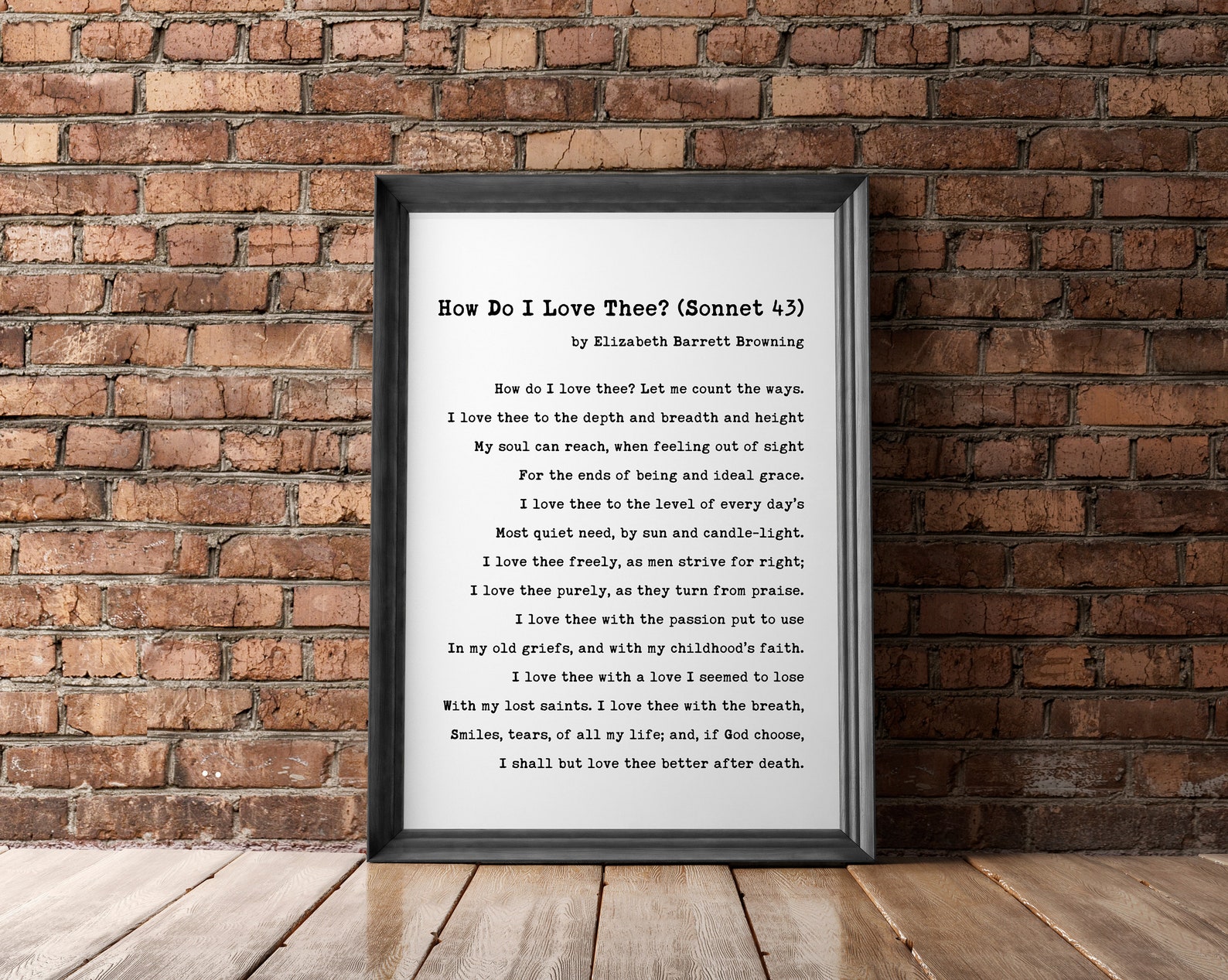 How Do I Love Thee Let Me Count the Ways Elizabeth Barrett | Etsy