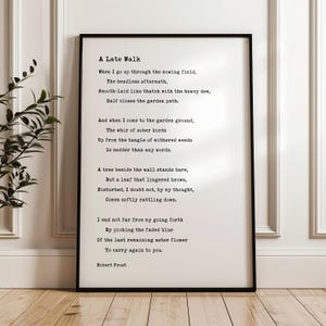 A Late Walk Poem by Robert Frost Typography Art Print - Etsy