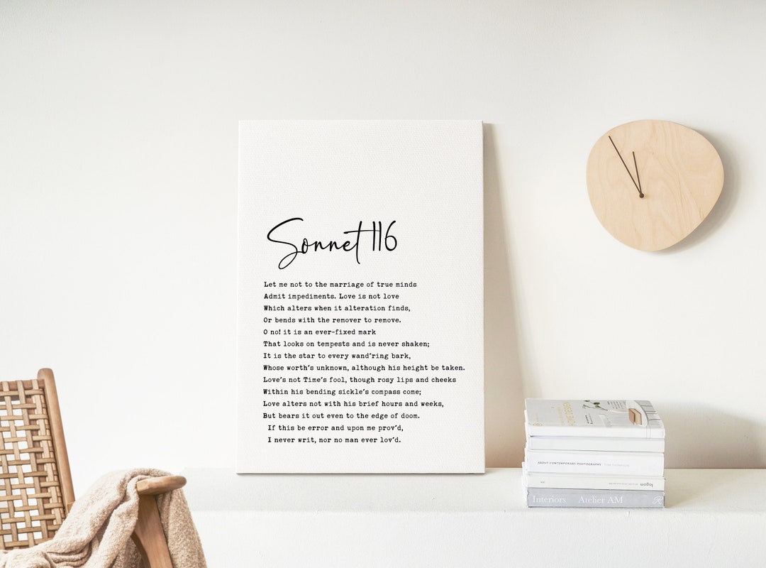 William Shakespeare Sonnet 116 Low Profile Mounted Canvas Typography ...
