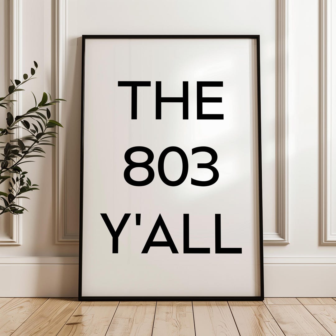 The 803 Y'all Minimalist Art Print, Columbia, South Carolina, Original ...