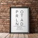 Portland Oregon Vertical Letters With GPS Coordinates - Etsy