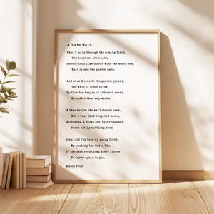A Late Walk Poem by Robert Frost Typography Art Print - Etsy