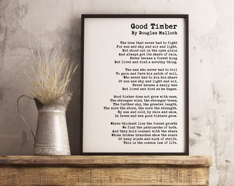 Good Timber Poem | Etsy