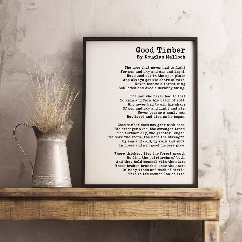 Good Timber Poem - Etsy