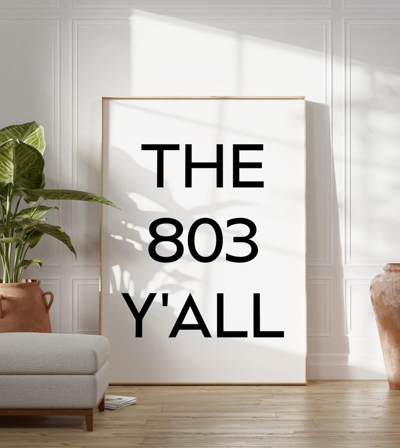 The 803 Y'all Minimalist Art Print • Columbia, South Carolina ...
